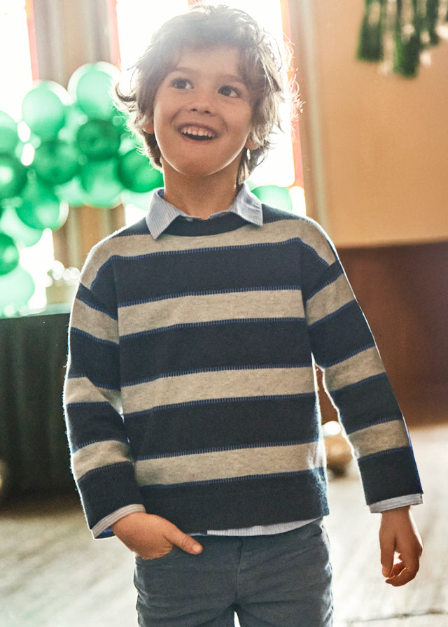 Navy Stitch Stripe Sweater – Tootsie's Children's Boutique